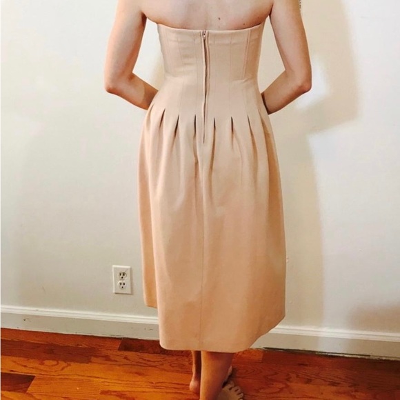 H&M | Dresses | Hm Blush Light Pink Strapless Midi Dress 6 | Poshmark